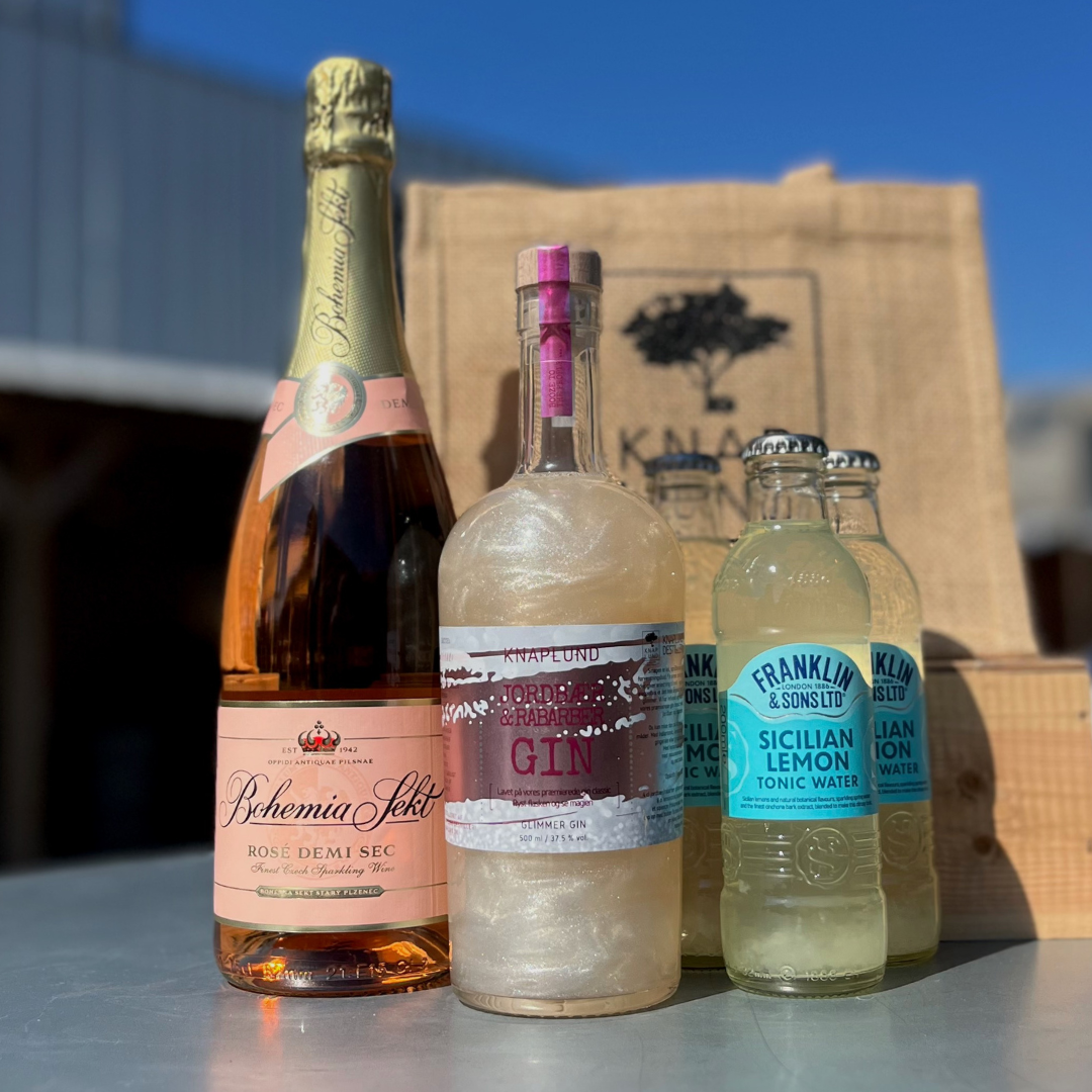 Cocktailpakke: Pink gin og bobler m. sølvglimmer | Stor bobler ...