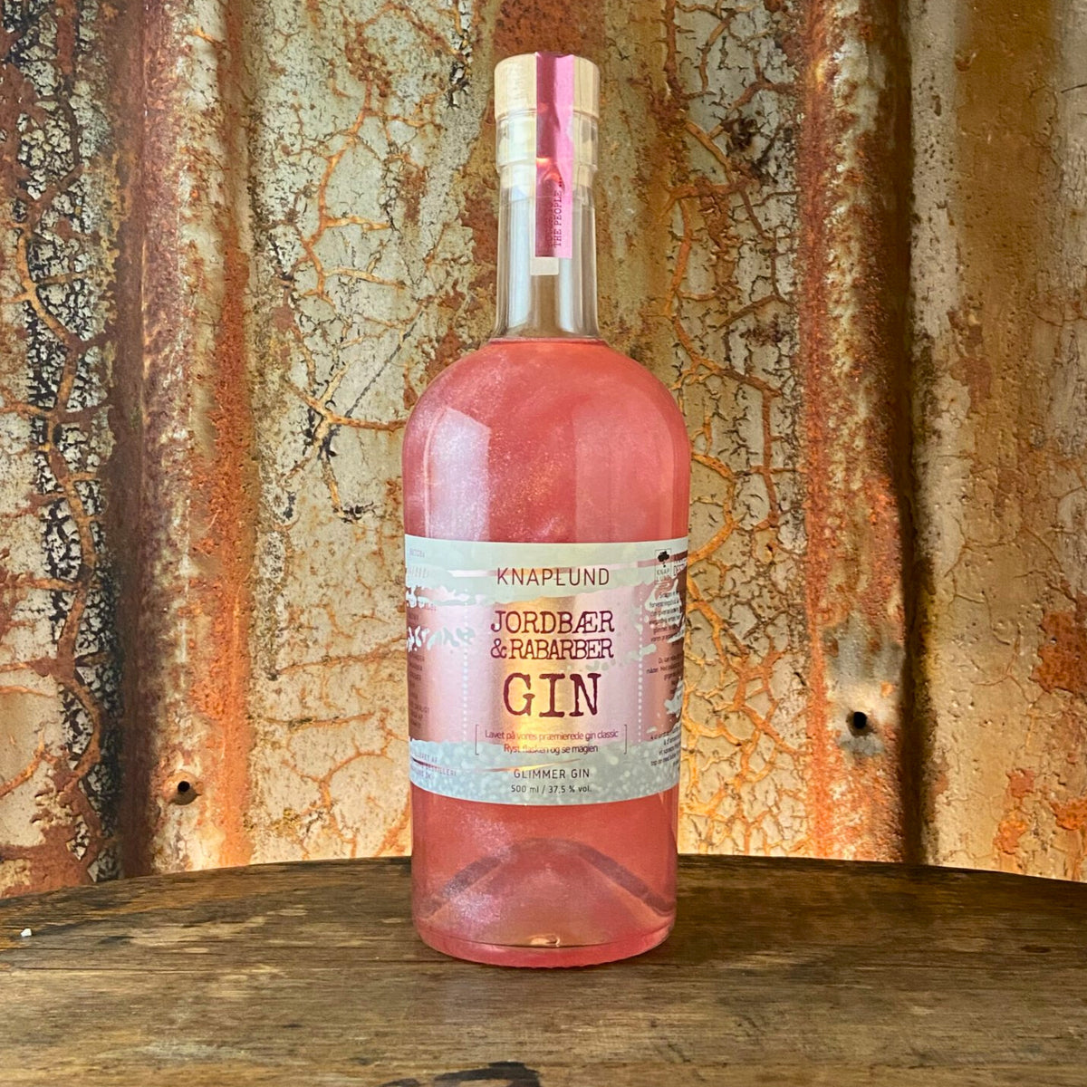 Jordbær & Rabarber gin m/sølvglimmer | 37,5% gin – Knaplund Bootleggers