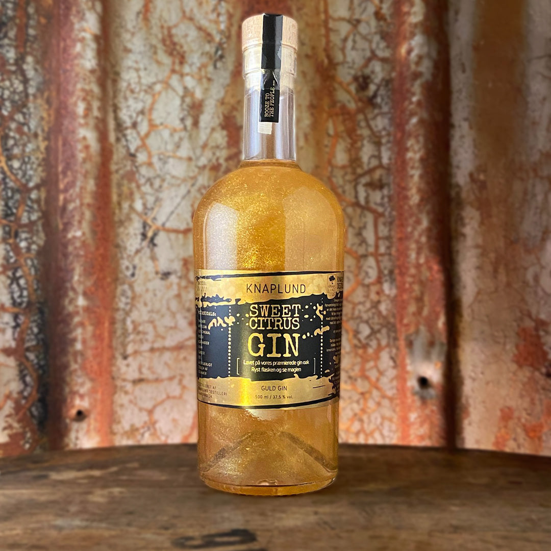 Sweet Citrus gin m/ Guldglimmer 37,5% – Knaplund Bootleggers